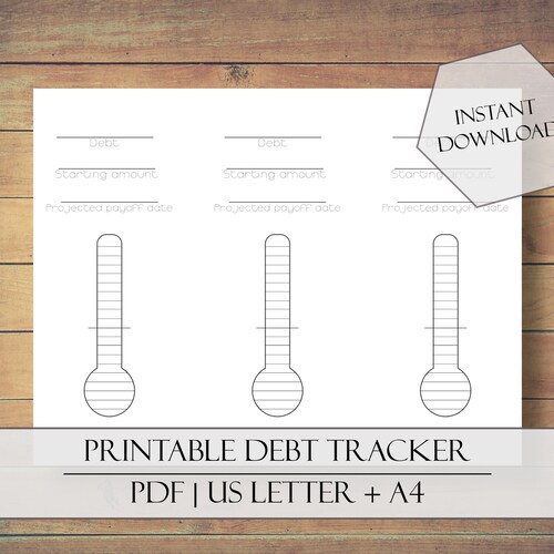 Goal Tracker Thermometer PDF Download - Etsy