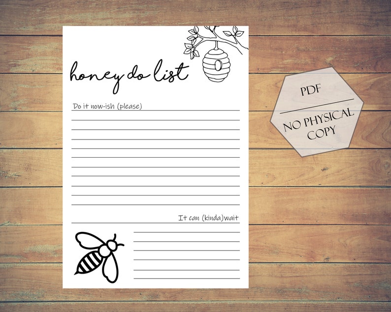 Honey Do List Printable PDF Download Etsy honey-do-list-printable-pdf-download-etsy
