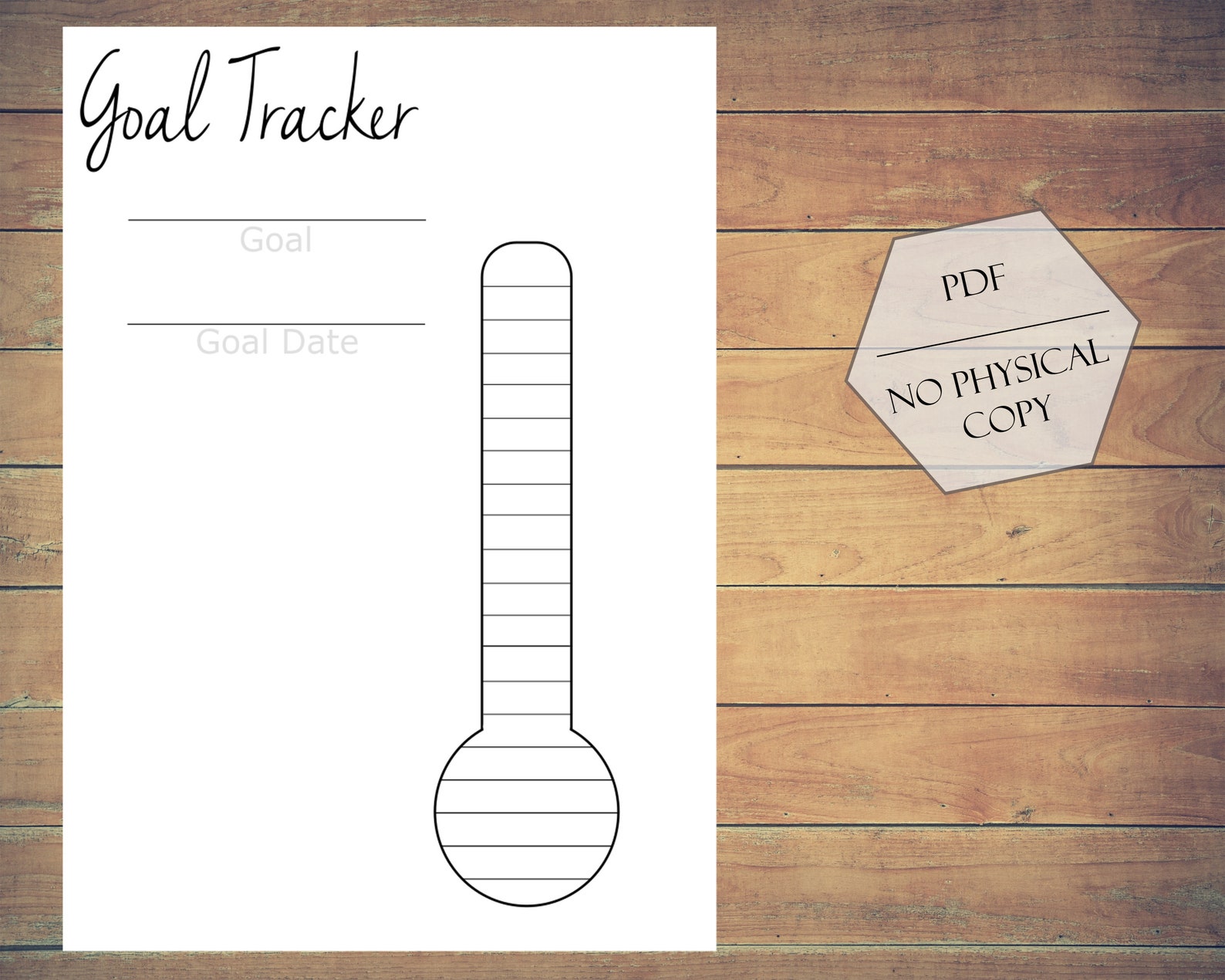 Goal Tracker | Thermometer | PDF Download - Etsy