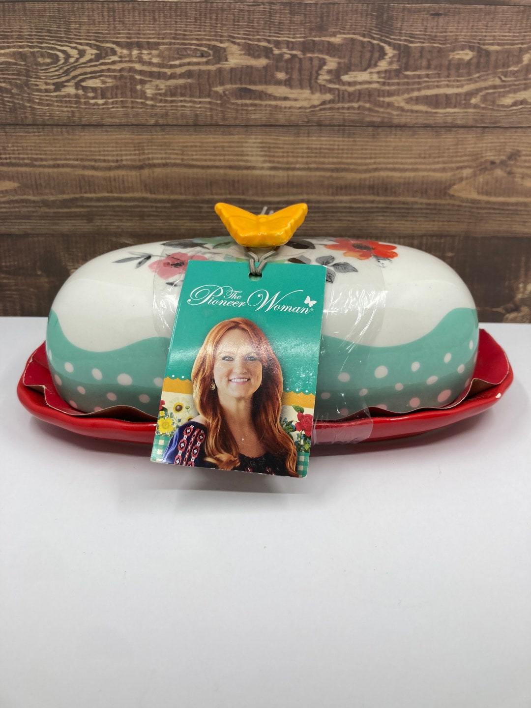 The Pioneer Woman Butter Dish With Butterfly Lid - Brand New and Sealed ...