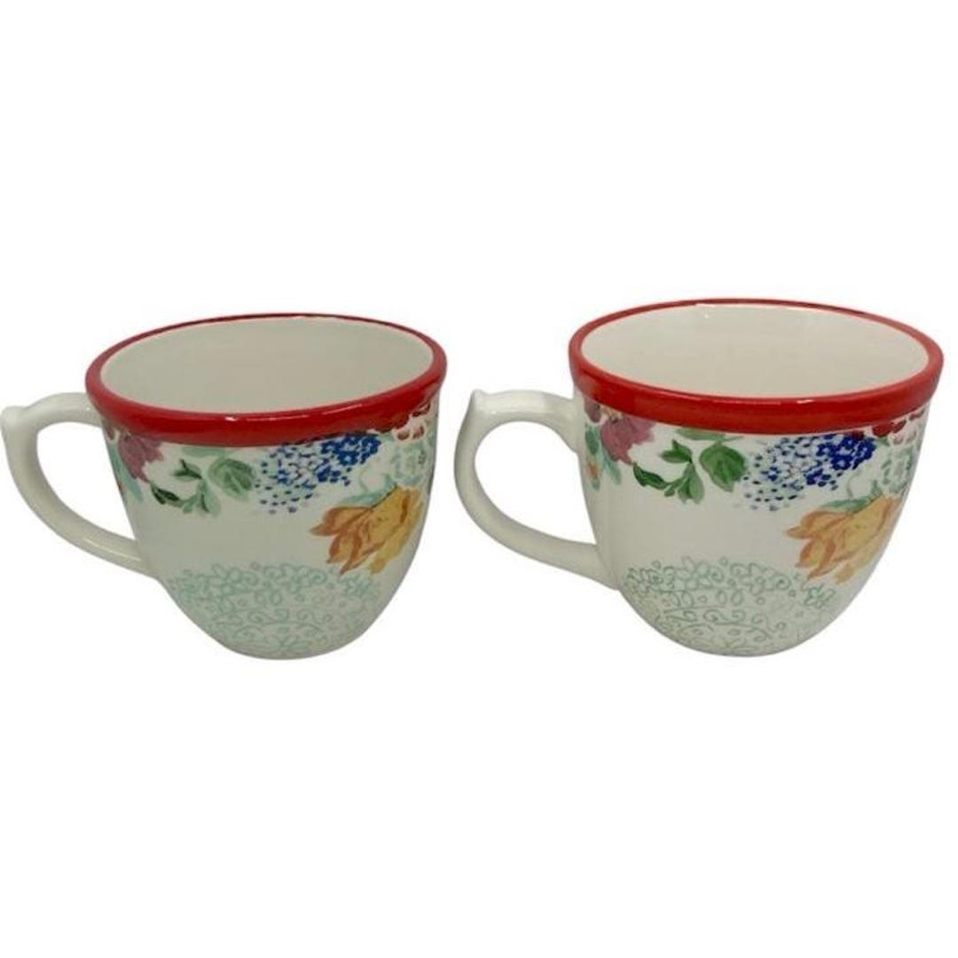 The Pioneer Woman Country Garden Floral Ceramic Coffee Mugs Set of 2 - Etsy