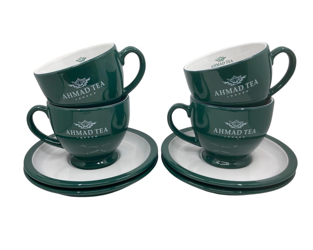 Ahmad Tea London Cups and Saucers Coffee Mugs, Set of 4 - Etsy