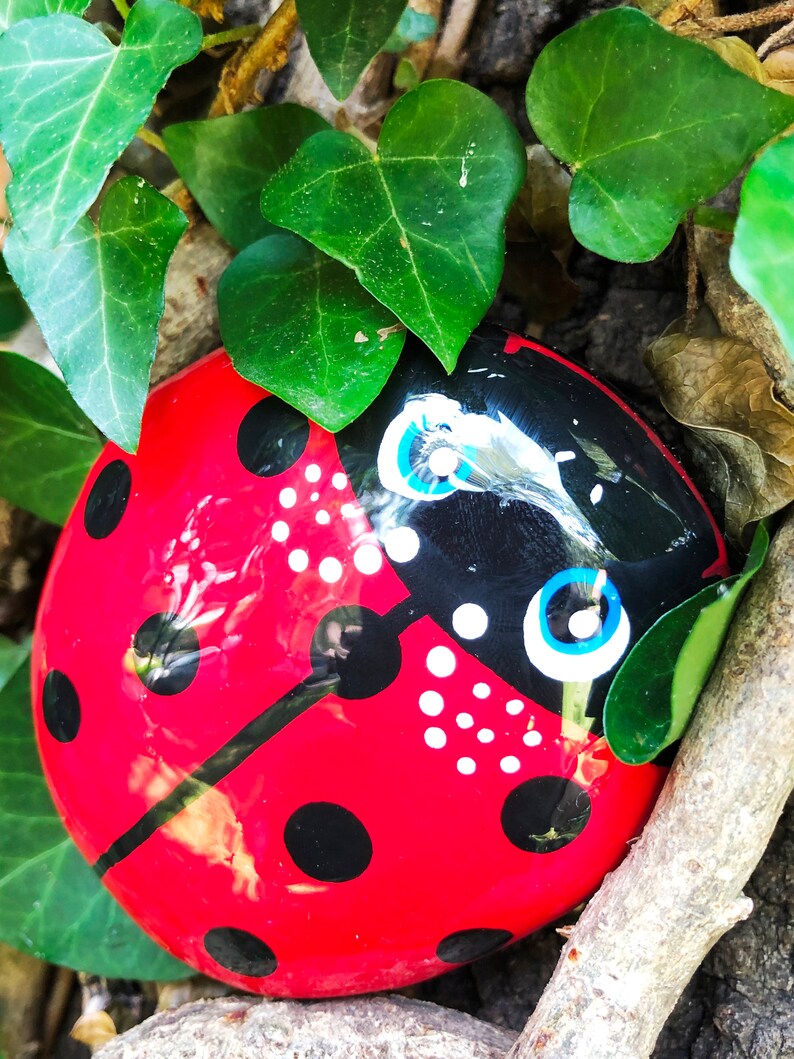 Adorable Red Ladybugs Hand Painted Rocks Sealed in Resin - Etsy