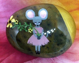Mouse Rock Painted - Etsy