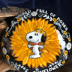 SNOOPY in a World Full of Roses Be A Sunflower Boho Hippie Colorful ...