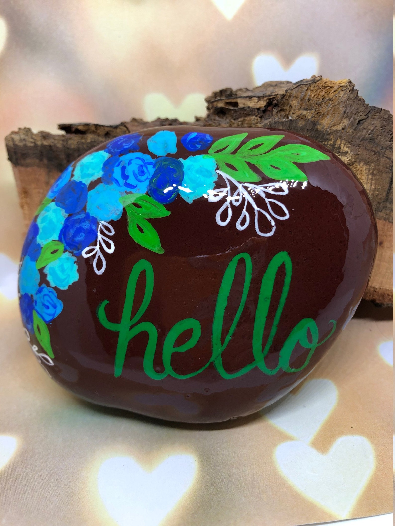 Boho Hello Welcome floral and foliage colorful hand painted | Etsy