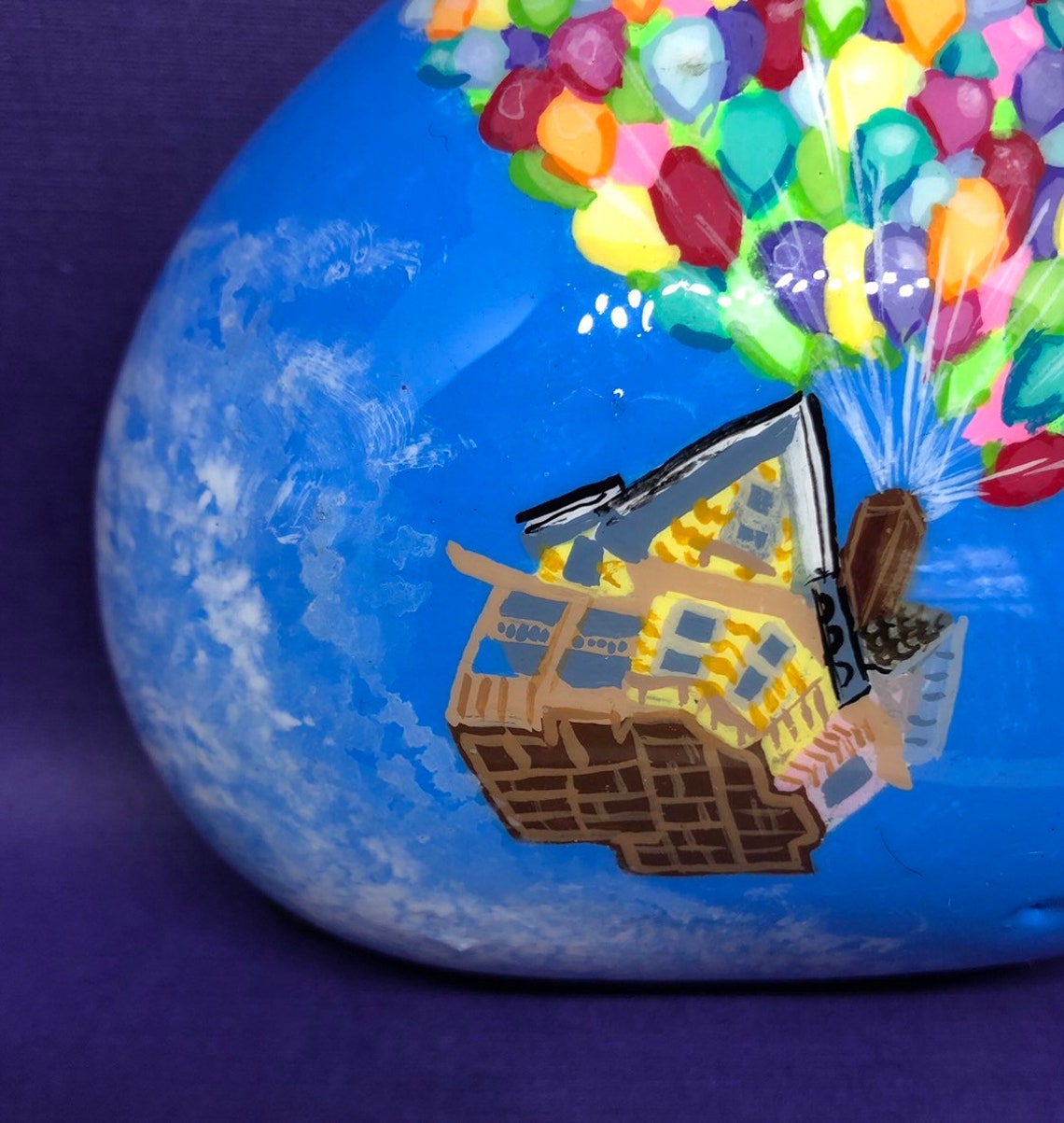 Up Movie Art With Colorful Balloons Hand Painted Rock Sealed - Etsy