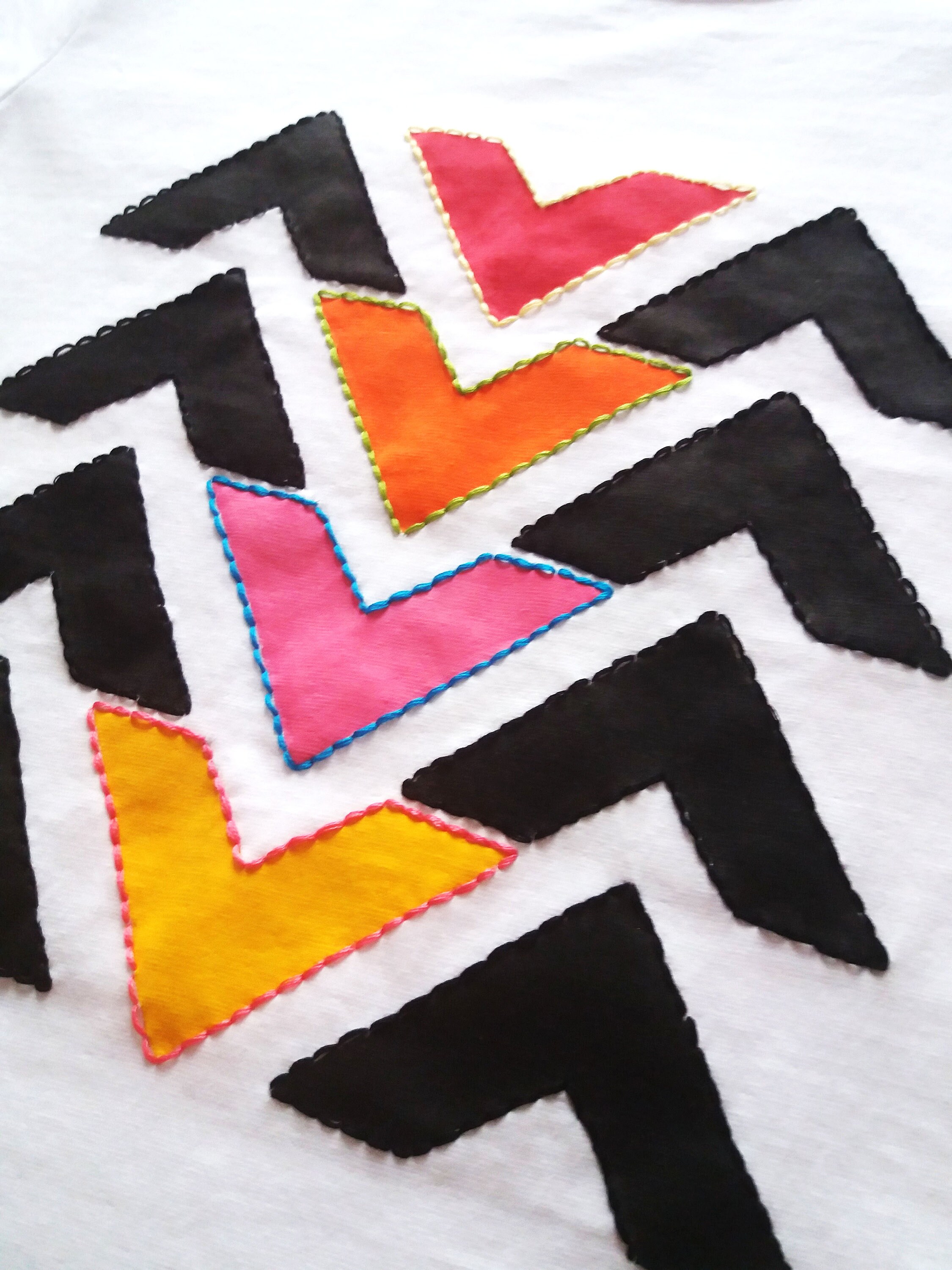 T-shirt With Arrows Pattern-hand Painted Tshirt-embroidered Tshirt ...