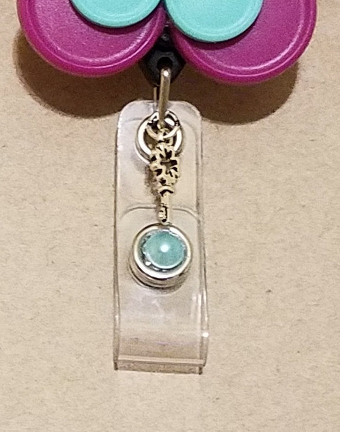 Pink Eiffel Tower Badge Holder - Etsy