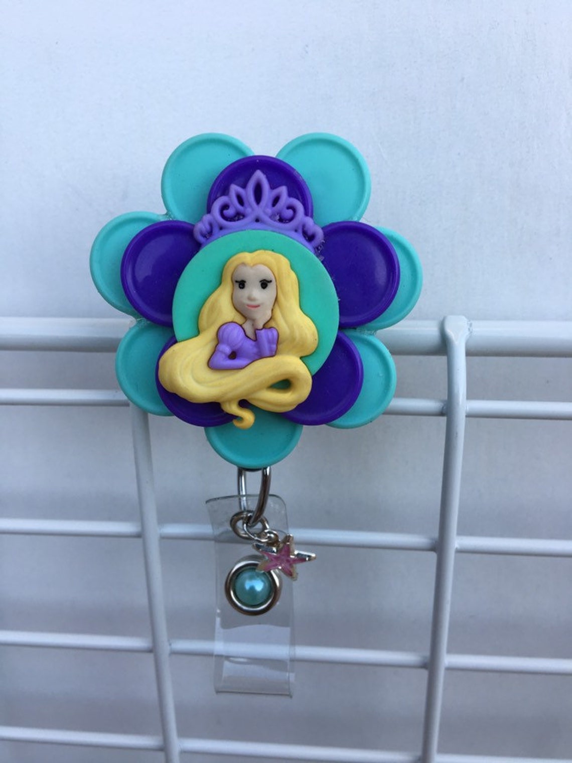 Beautiful Rapunzel Badge Holder Made With Medicine Vial Caps - Etsy