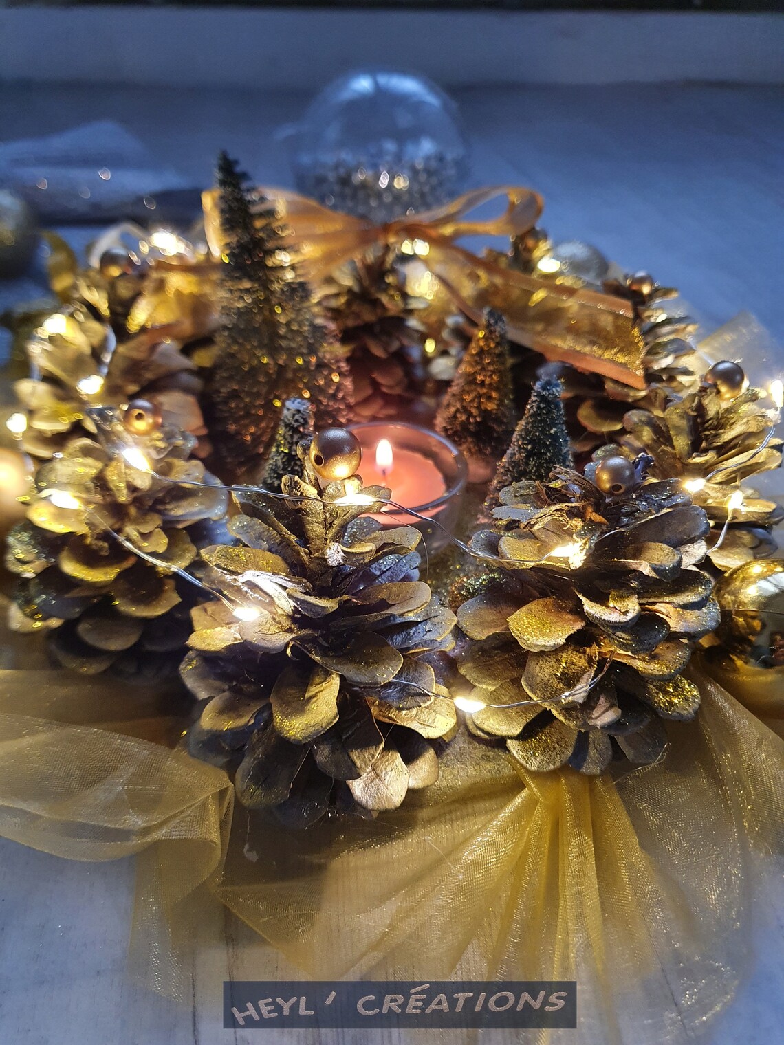 Gold-colored Centerpiece With Integrated LED Garland - Etsy