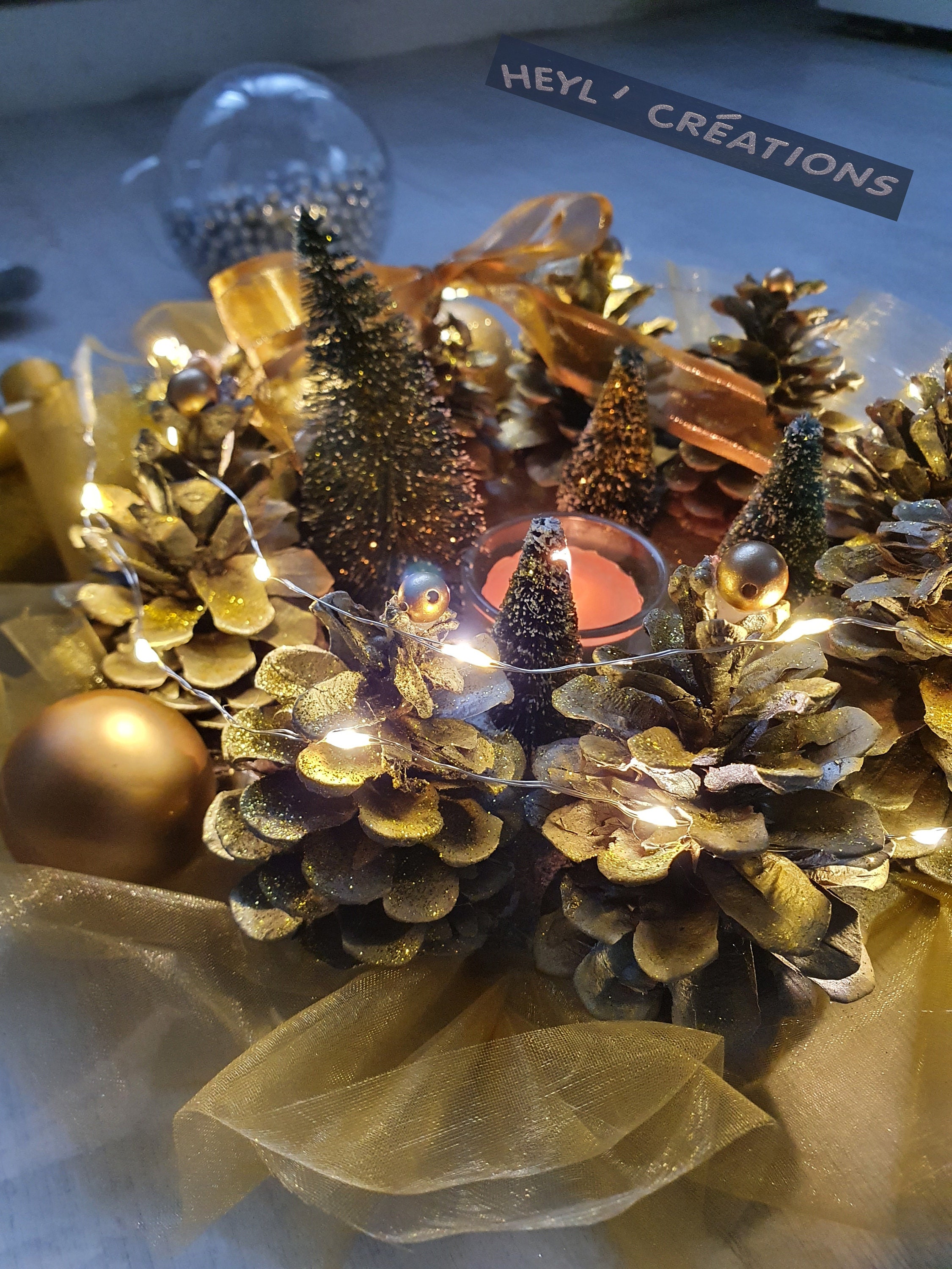 Gold-colored Centerpiece With Integrated LED Garland - Etsy