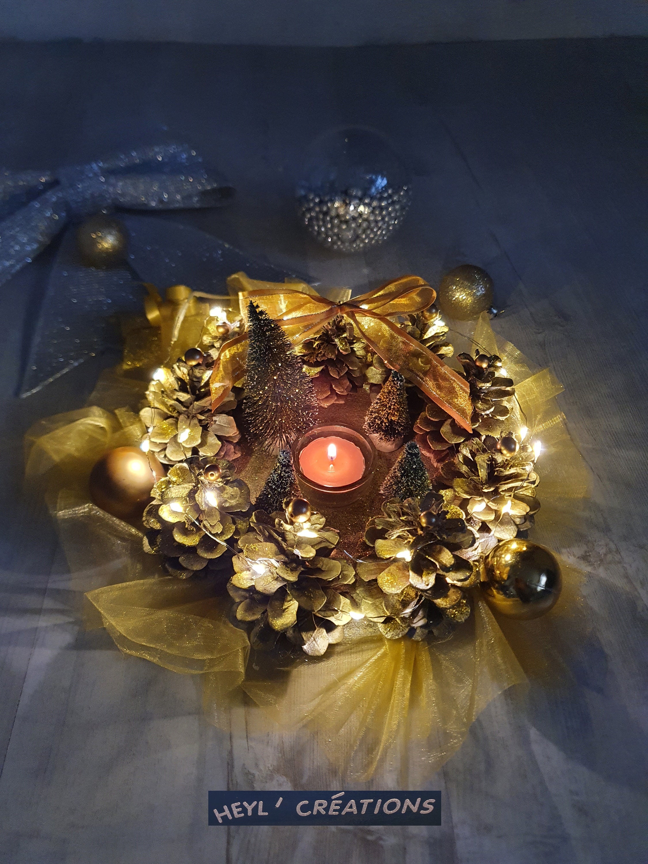 Gold-colored Centerpiece With Integrated LED Garland - Etsy
