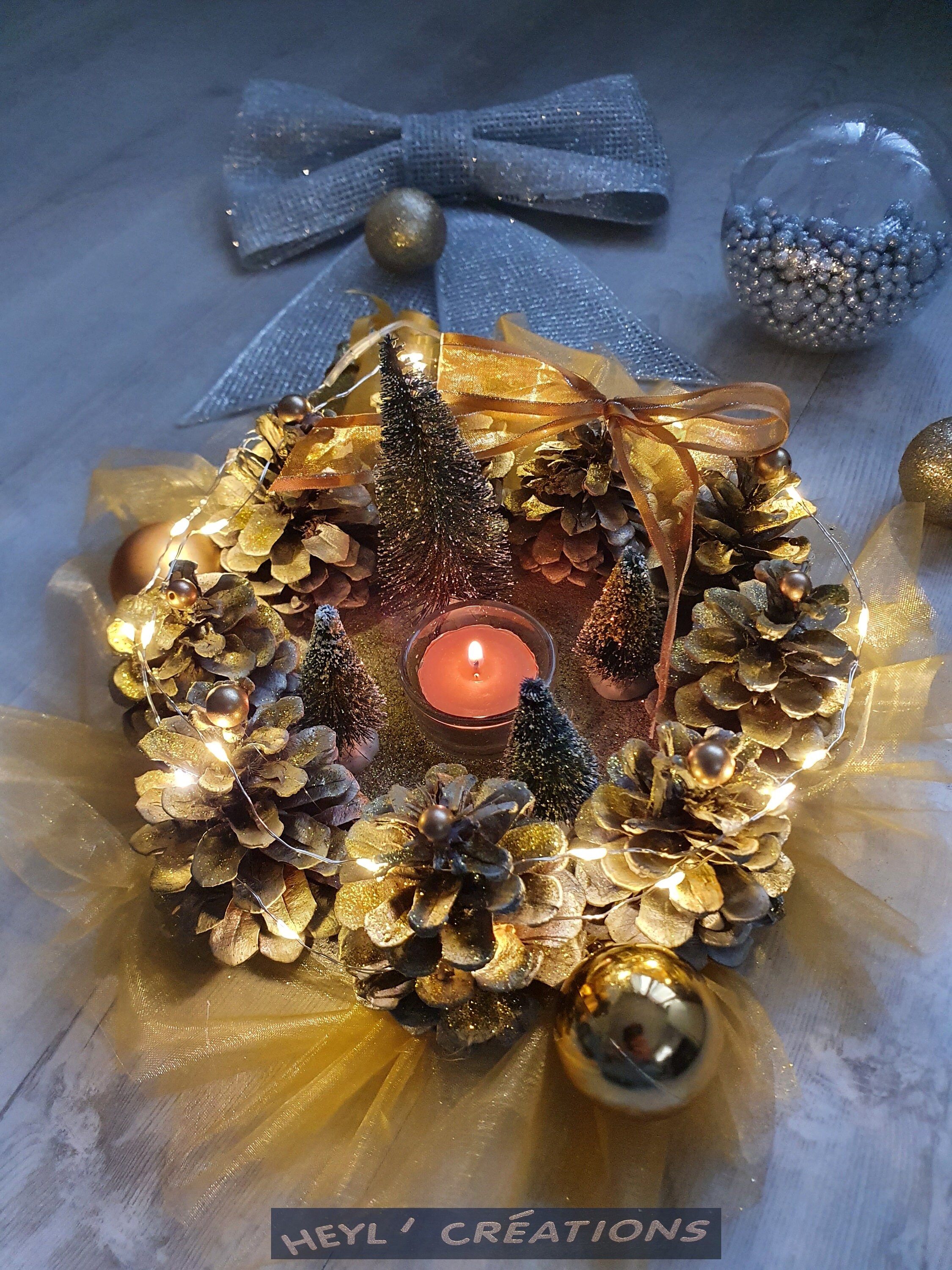 Gold-colored Centerpiece With Integrated LED Garland - Etsy