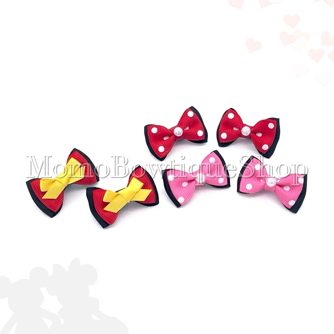Cute Lovers Bow Set (pigtail/ Petite): 2 Petite Bows for Pigtails or ...
