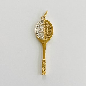 18K Yellow Gold Tennis Racket Pendant/charm *VINTAGE* - Etsy