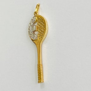 18K Yellow Gold Tennis Racket Pendant/charm *VINTAGE* - Etsy