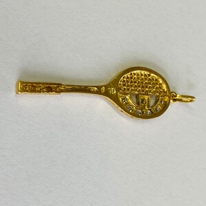 18K Yellow Gold Tennis Racket Pendant/charm *VINTAGE* - Etsy