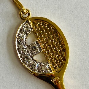 18K Yellow Gold Tennis Racket Pendant/charm *VINTAGE* - Etsy