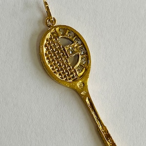 18K Yellow Gold Tennis Racket Pendant/charm *VINTAGE* - Etsy