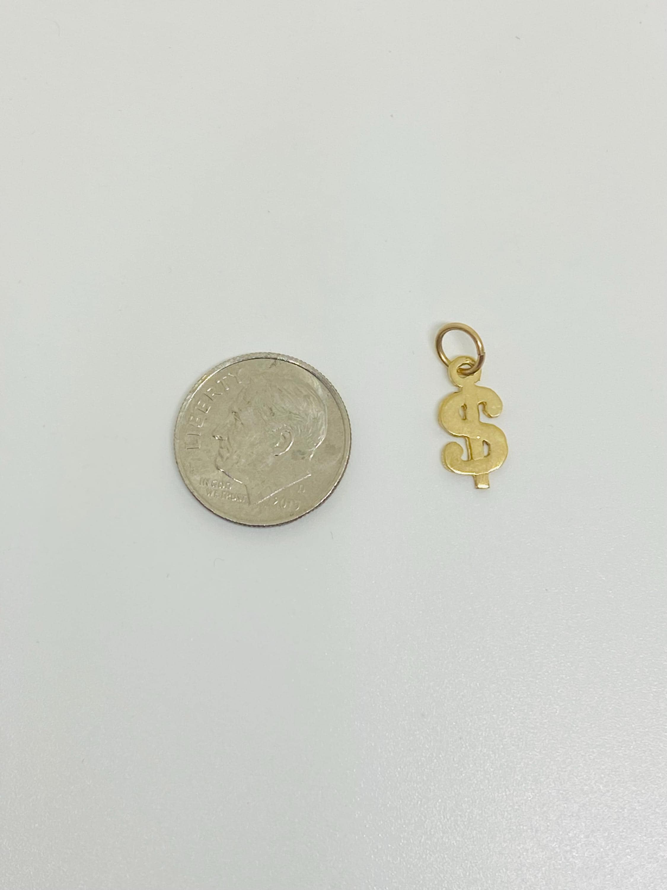 14K Yellow Gold Dollar/cash Sign Charm/pendant *VINTAGE* - Etsy
