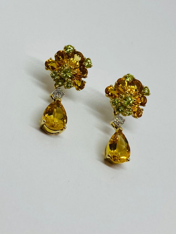 14K Yellow Gold + Pear-Shaped/Tear-Shaped Golden Topa… - Gem