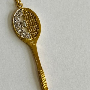 18K Yellow Gold Tennis Racket Pendant/charm *VINTAGE* - Etsy