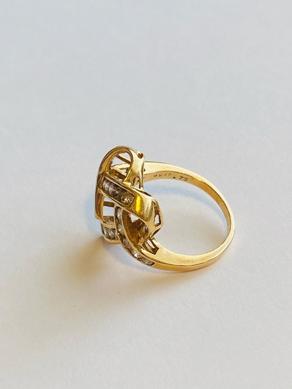 14K Yellow Gold + Diamond Heart Loop Statement Ring B… - Gem