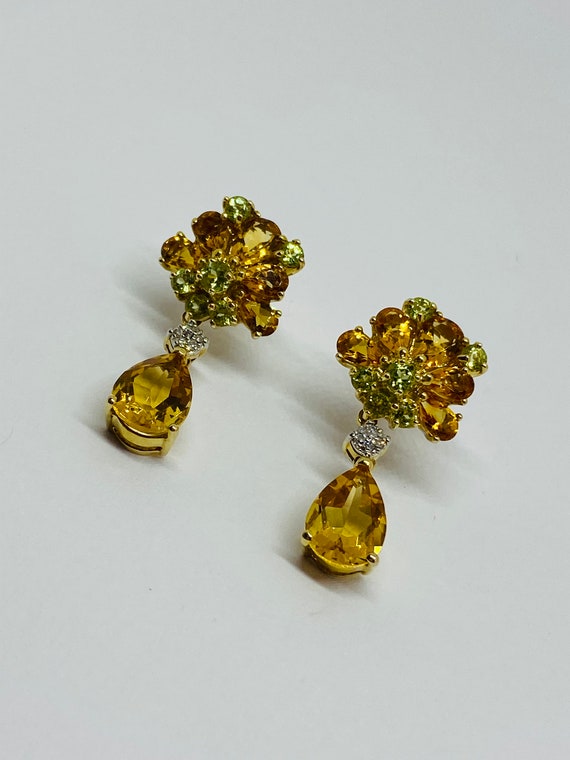 14K Yellow Gold + Pear-Shaped/Tear-Shaped Golden Topa… - Gem