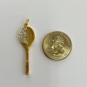 18K Yellow Gold Tennis Racket Pendant/charm *VINTAGE* - Etsy