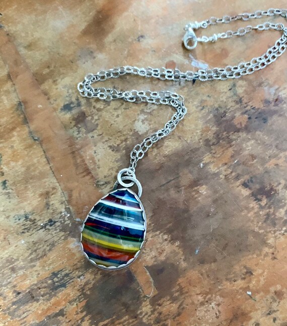 Sterling Silver Surfstone Surfite Pendant Necklace SH | Etsy