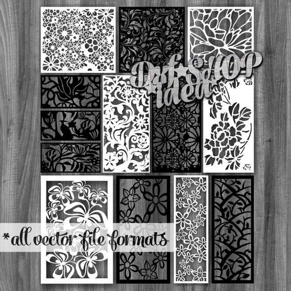 13 pattern screen svg flowered geometric panel svg room | Etsy