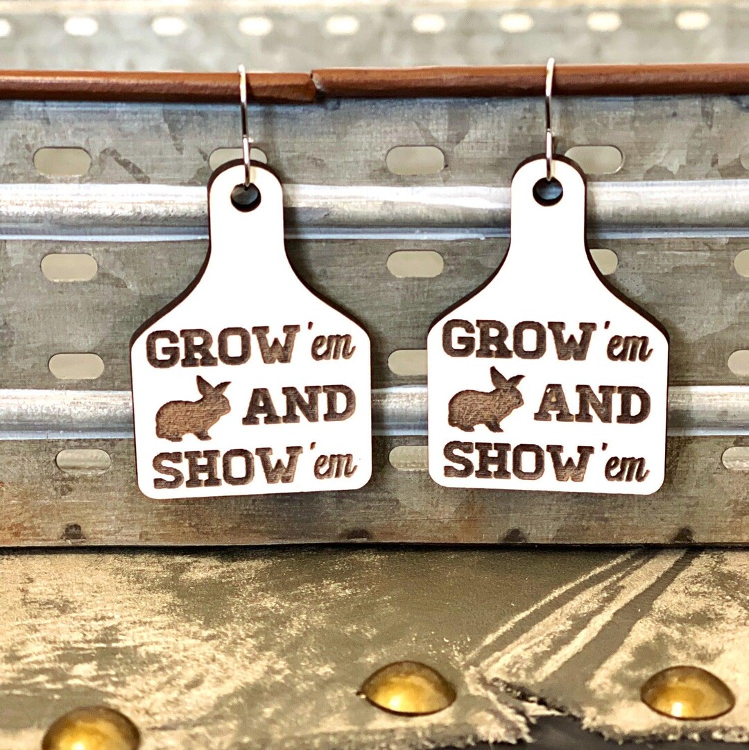 Grow 'em and Show 'em Livestock Cow Tag Earrings/7 Animal Varieties - Etsy