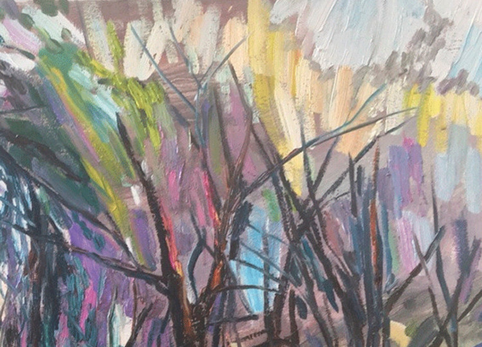 Garden painting Abstract wall art Landscape painting Garden | Etsy