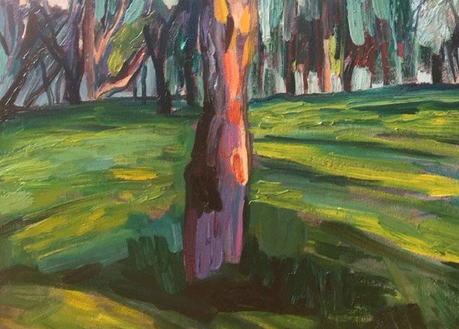 Garden painting Abstract wall art Landscape painting Garden | Etsy