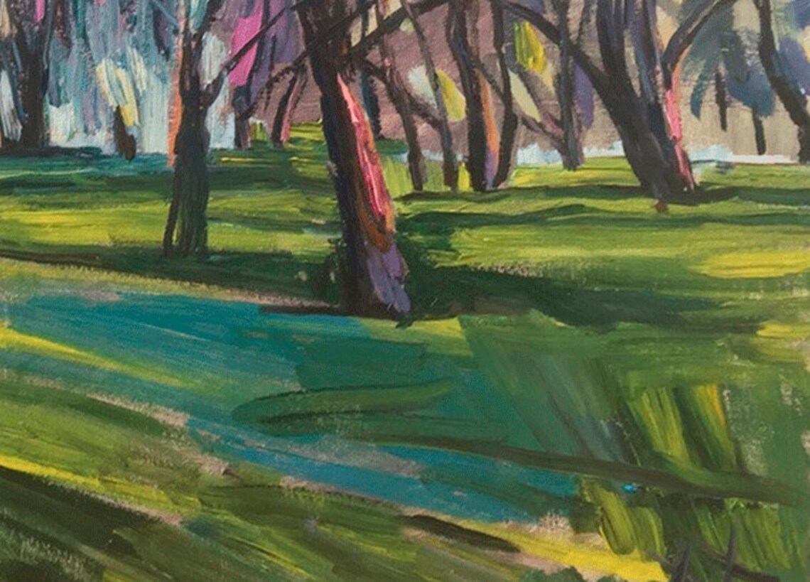 Garden painting Abstract wall art Landscape painting Garden | Etsy