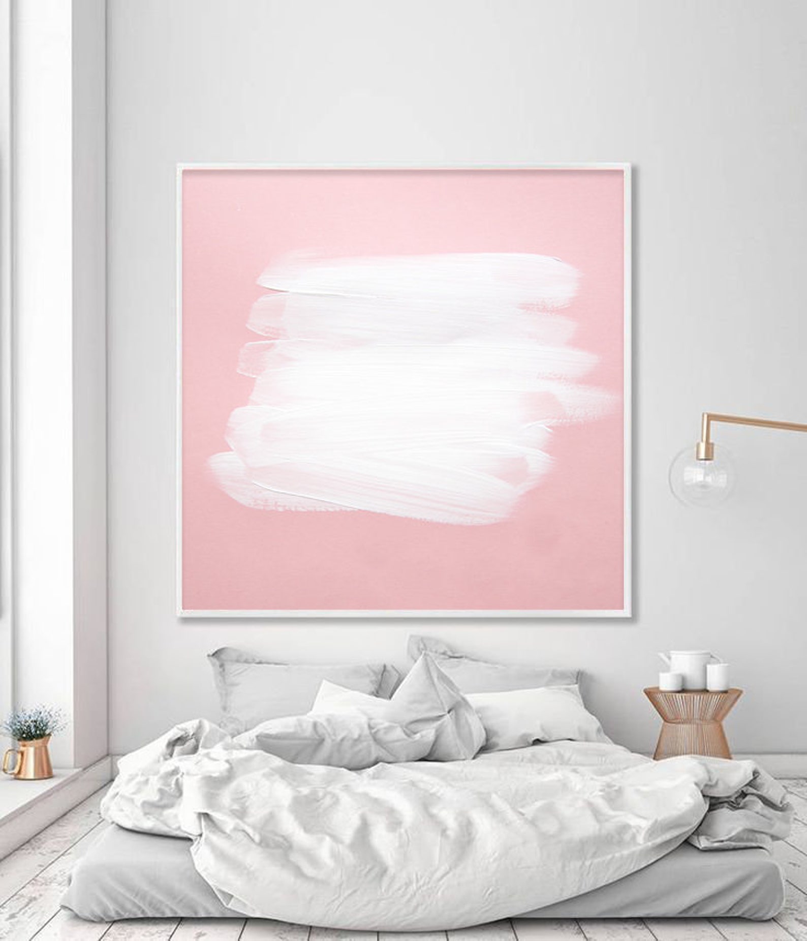 Calm Art Pink Abstract Art Painting Canvas Art Abstract | Etsy