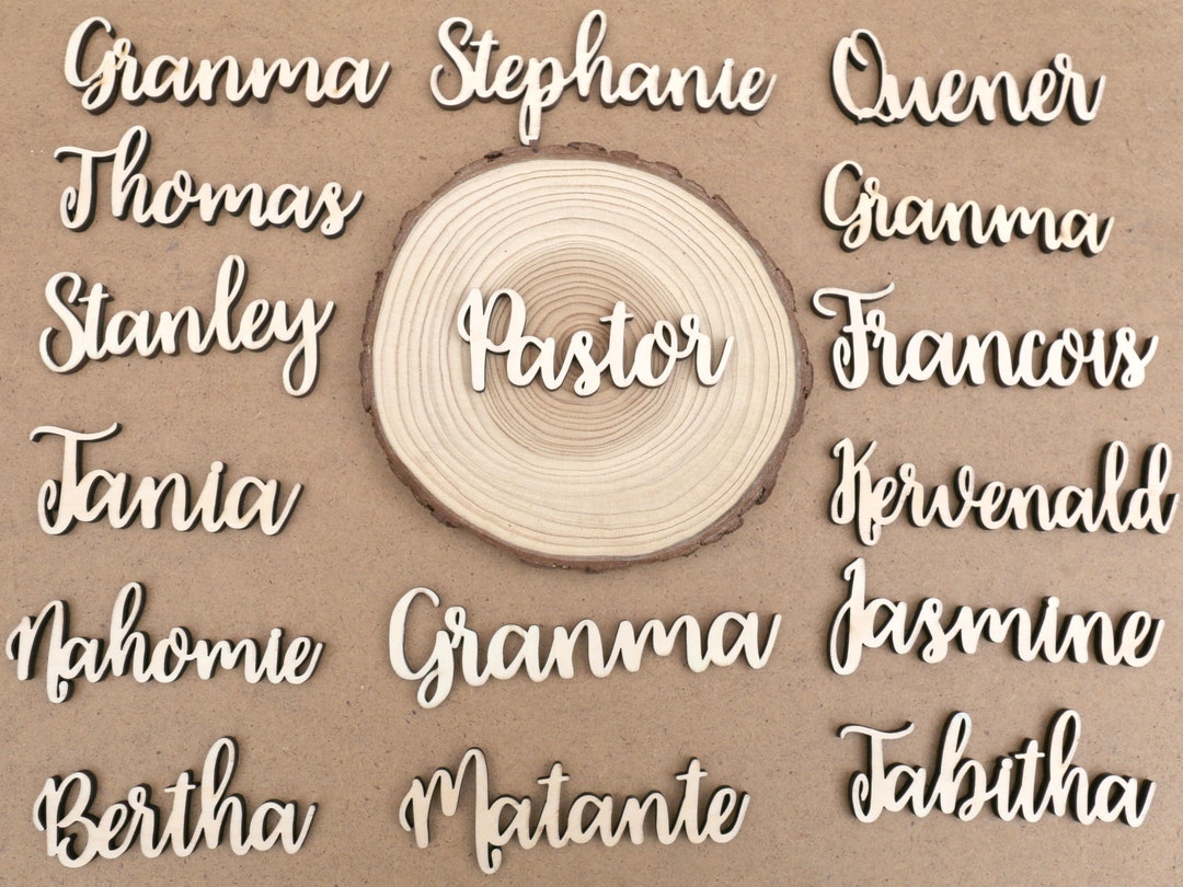 Wooden Name Tags, Wedding Guest Name Decorations, Banquet Guest Name ...