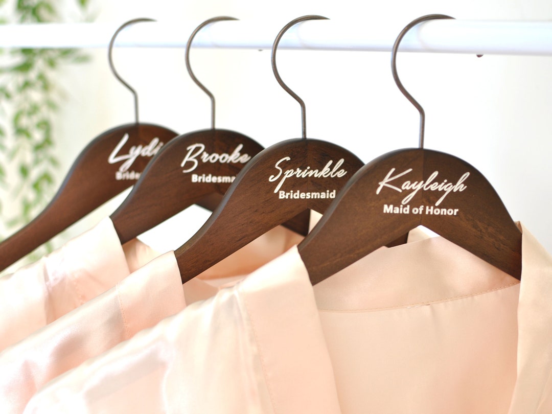 SET 6-10 Wedding Name Hanger, Personalized Bridesmaid Hanger, Bridal ...