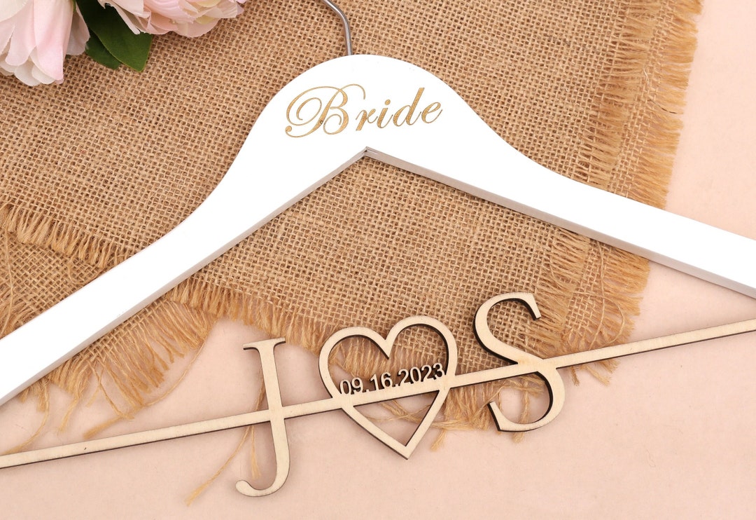 Bride and Groom Wedding Hangers, Wedding Set Hangers, Custom Wedding ...
