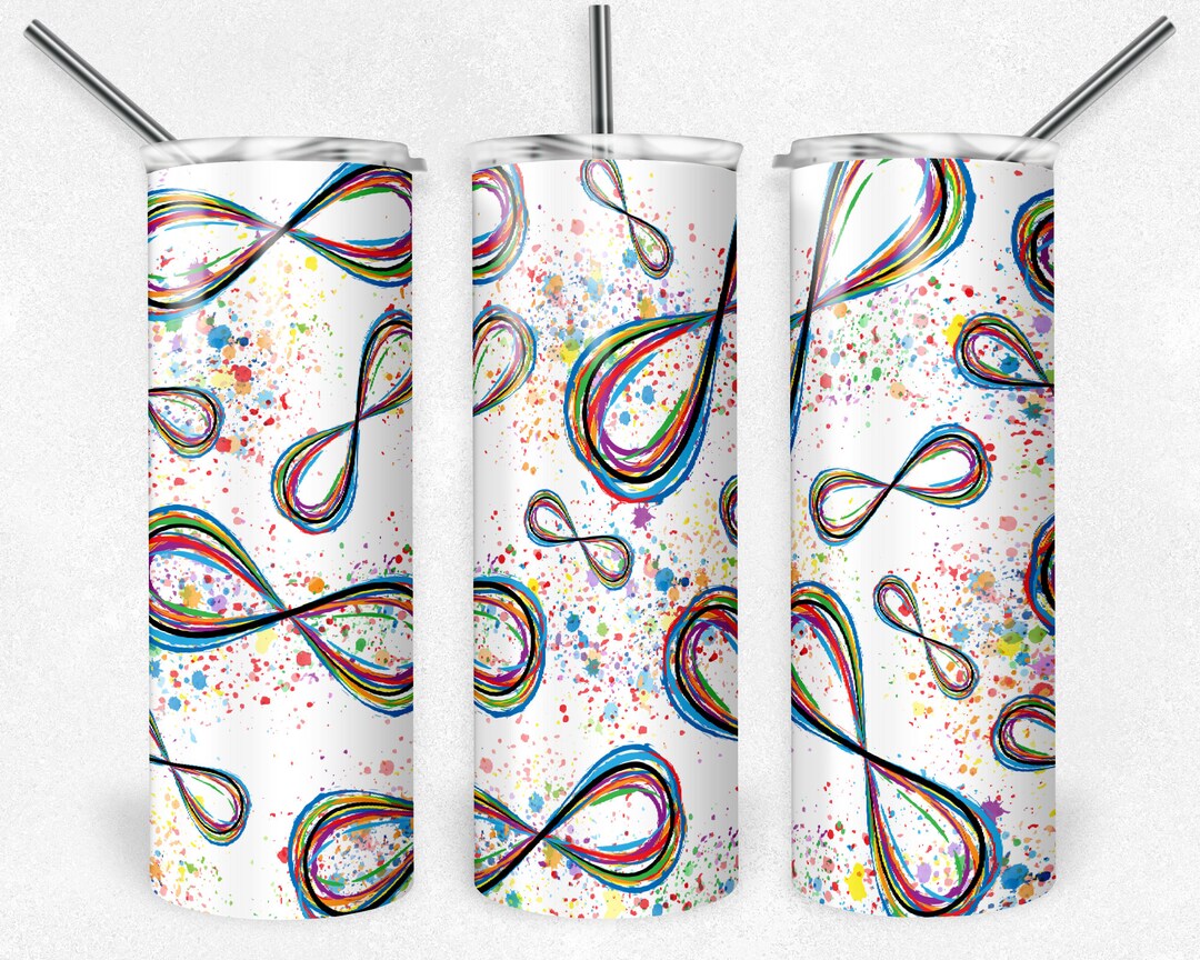 Autism Infinity Symbol With Paint Splatter 20 Oz Sublimated - Etsy