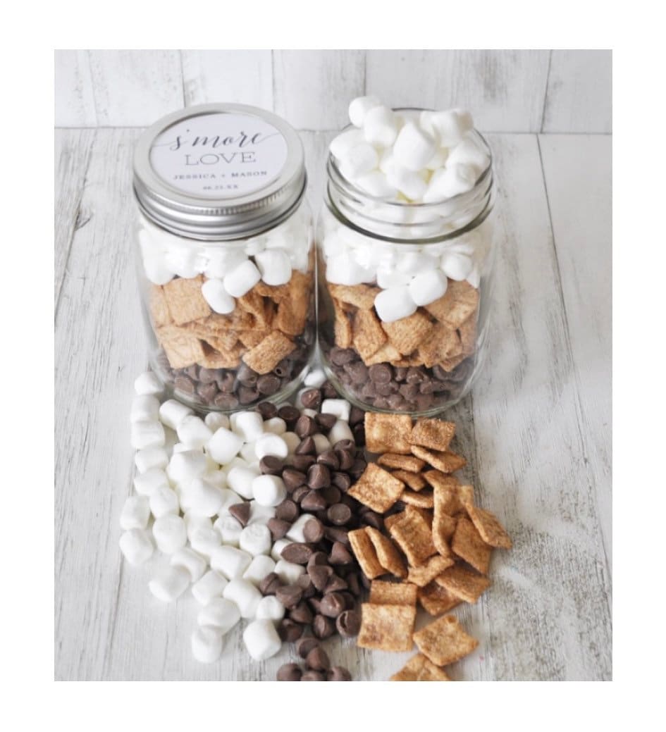 10 Smores Favors, Smores Bars Mix Mason Jar Favors, Wedding Favors ...