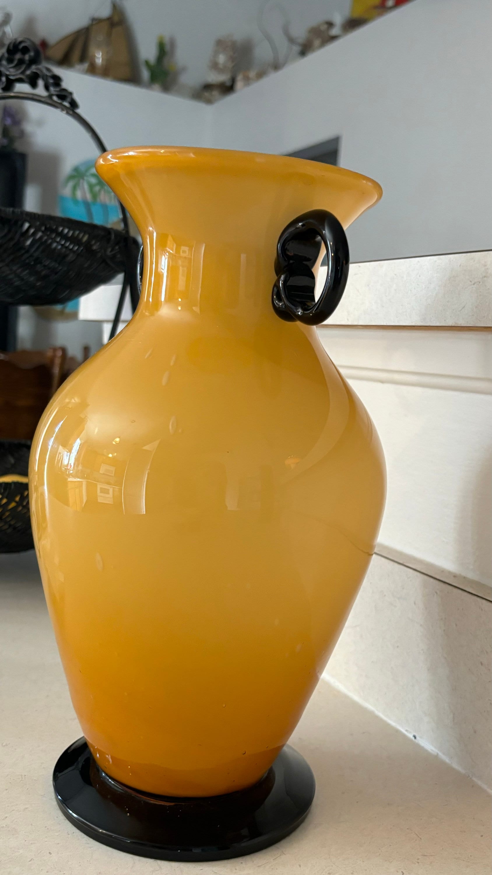 Vintage Murano Style 12 Inch Glass Vase - Etsy