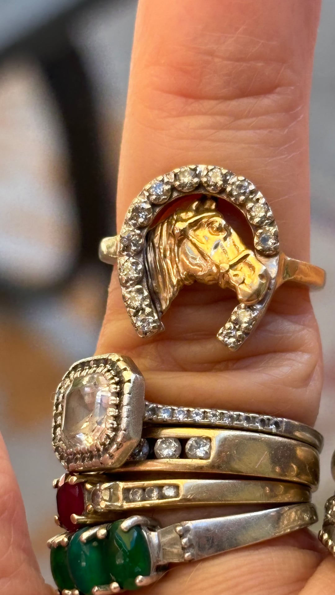 Solid Gold, Good Luck, Diamond Horseshoe Horse Ring - Etsy