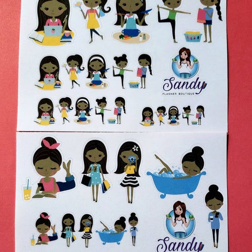 17 Clean up African American Stickers for Planners and - Etsy