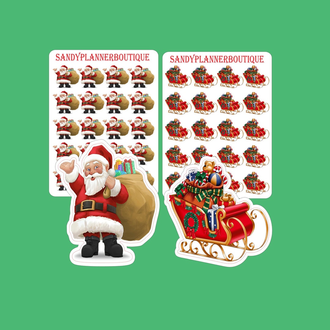 Santa Sticker Sleigh Sticker Christmas Sticker Functional Sticker ...