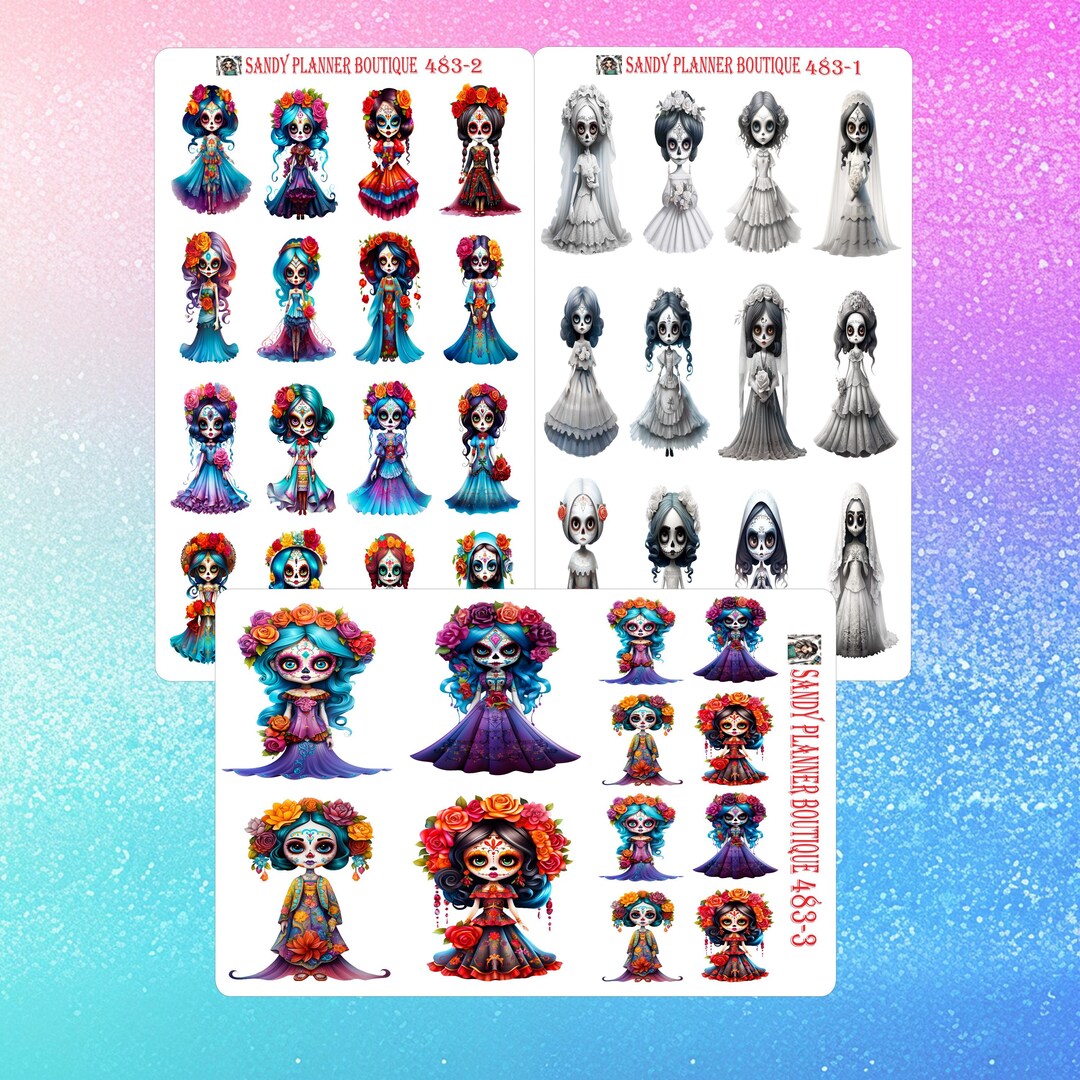 La Llorona & La Catrina Girl Planner Stickers, Waterproof 483-1 483-2 ...