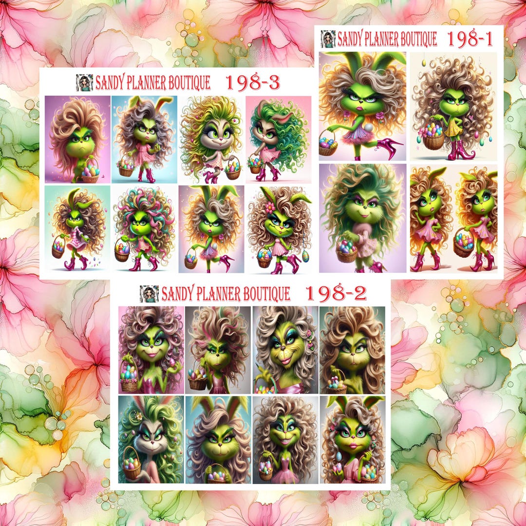 Easter Sticker Easter Grinch Sticker Easter Basket Sticker Food Sticker ...