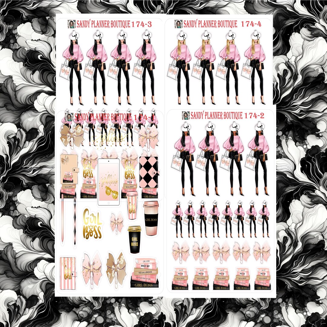 Shopping Girl Sticker Girl Boss Sticker Fashion Sticker Planner Girl ...