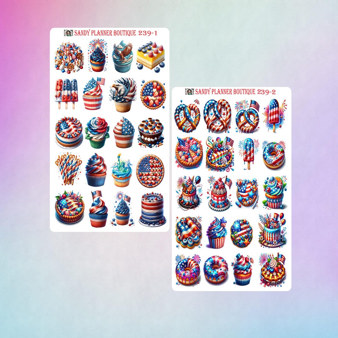 July 4th Commemorative Sticker Memorial Day Sticker Food Stickers ...
